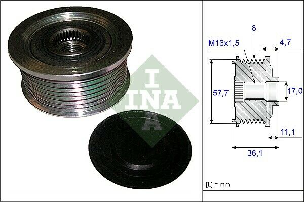 535009910 INA ΤΡΟΧΑΛΙΑ ΔΥΝΑΜΟ PORSCHE 911, BOXTER 26361 INA Pulley PVF8 ...
